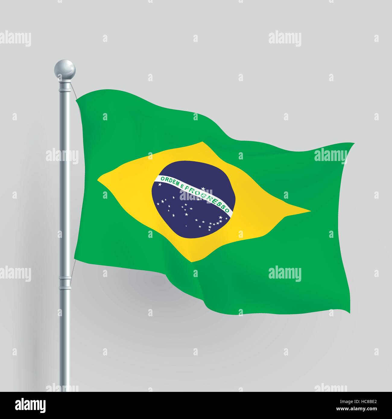 Flag of brazil in the wind Stock Vector Images - Alamy