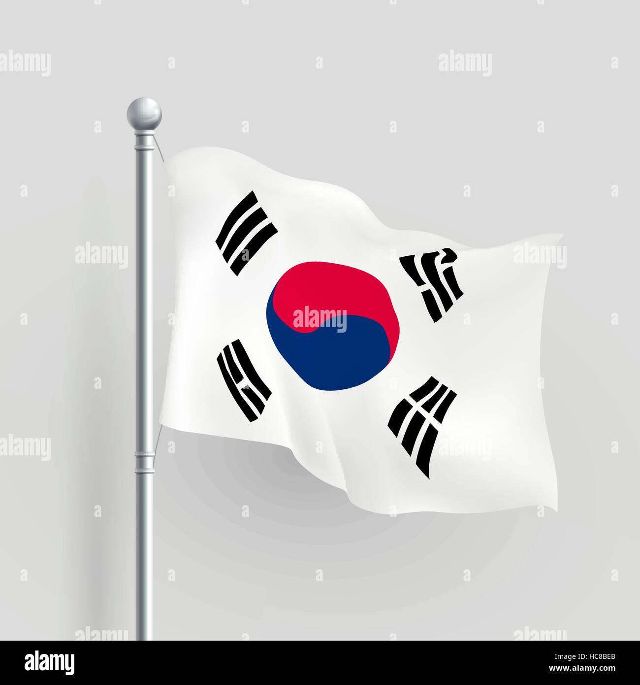 Korean flag waving in Stock Vector Images - Alamy