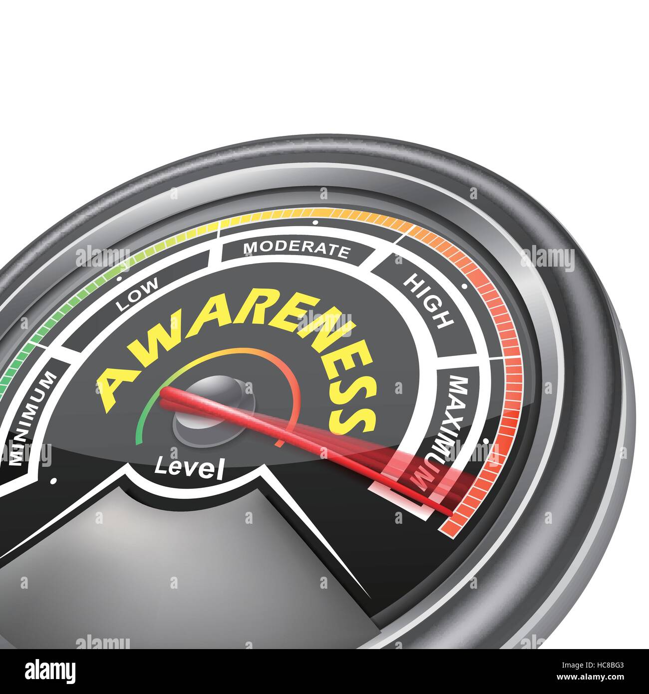 vector awareness conceptual meter indicator isolated on white ...