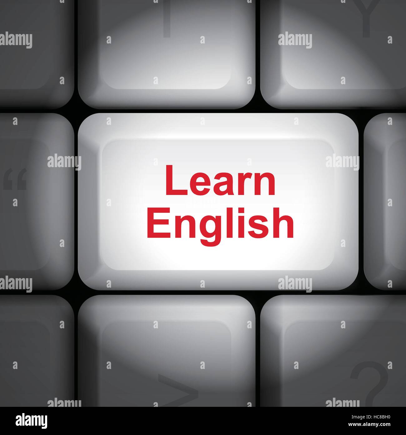 message on keyboard enter key, for learning English concepts Stock ...