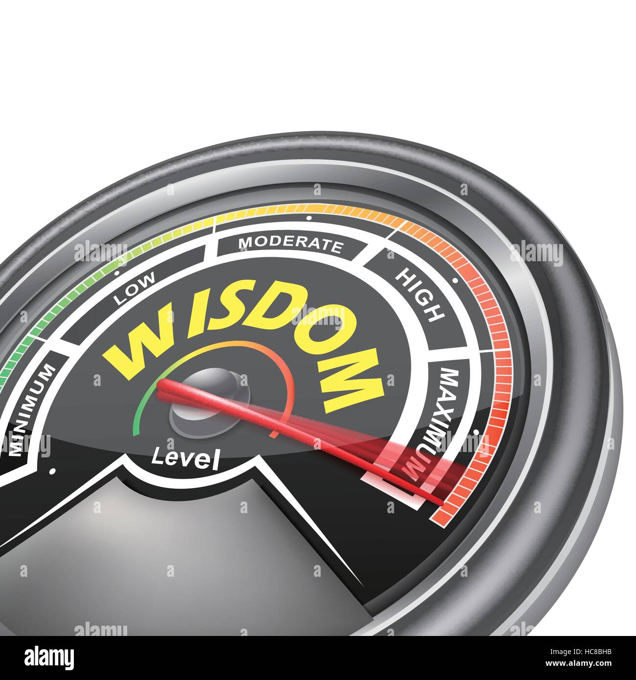 vector wisdom conceptual meter indicator isolated on white background ...