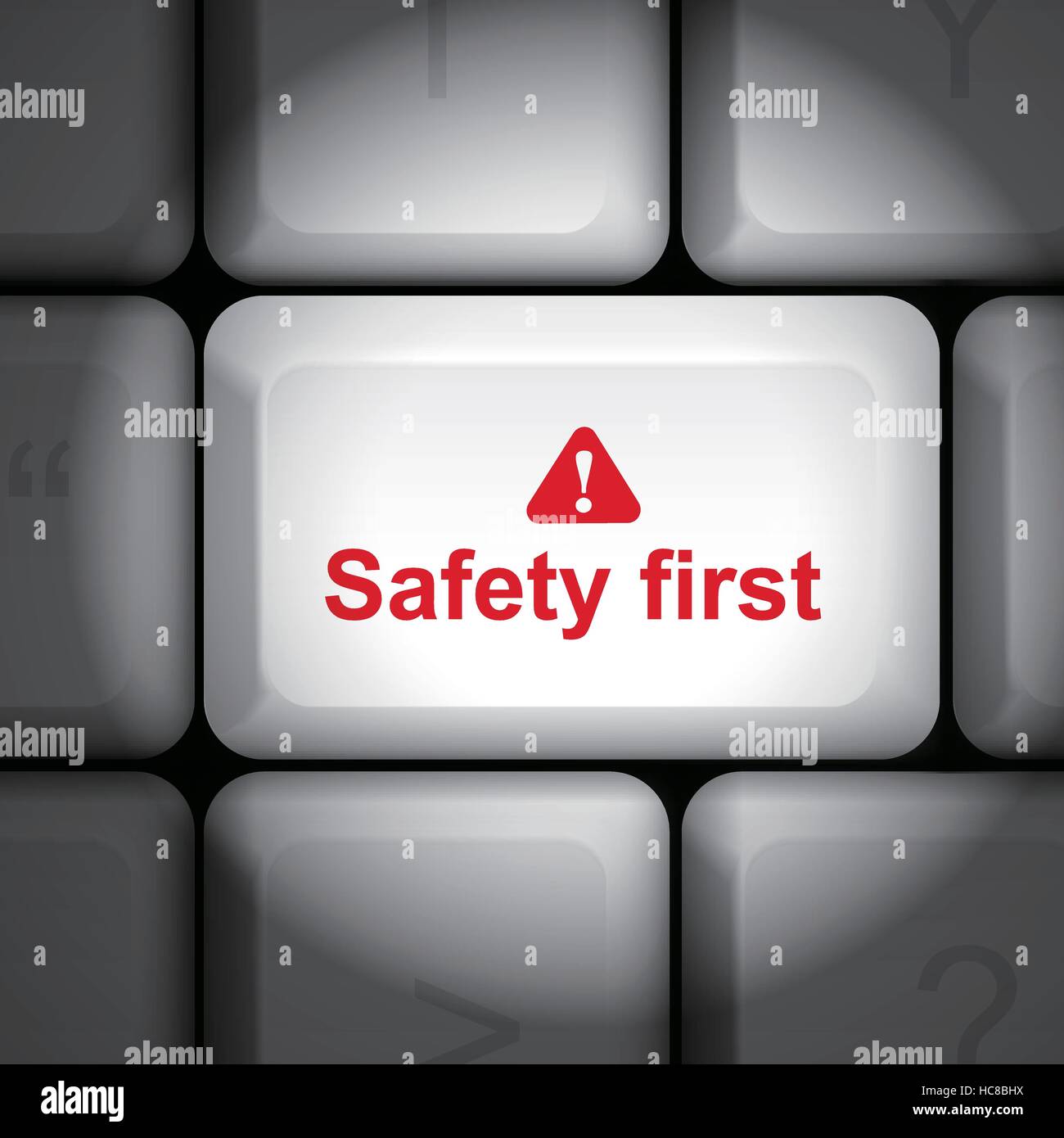 message on keyboard enter key, for safety first concepts Stock Vector ...