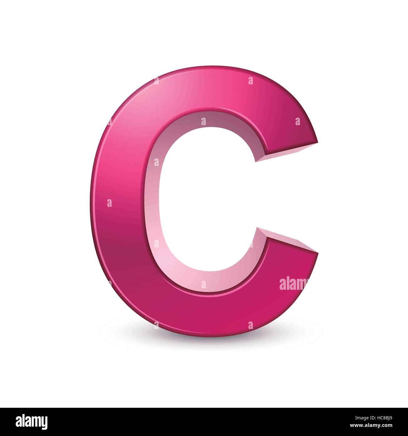 3d pink letter C isolated white background Stock Vector Image & Art - Alamy