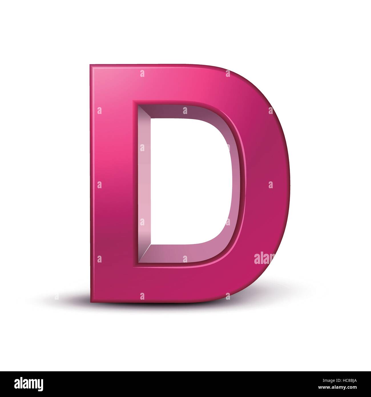 3d pink letter D isolated white background Stock Vector Image & Art - Alamy