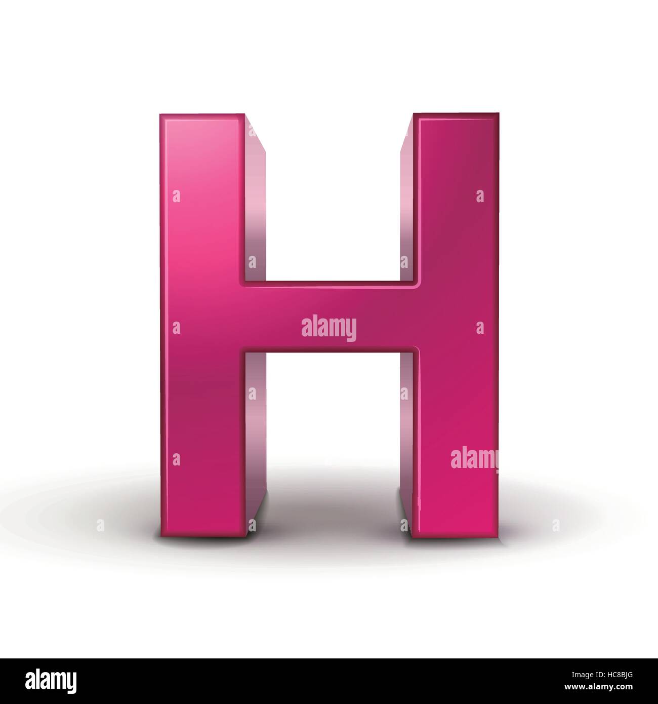 3d pink letter H isolated white background Stock Vector Image & Art - Alamy