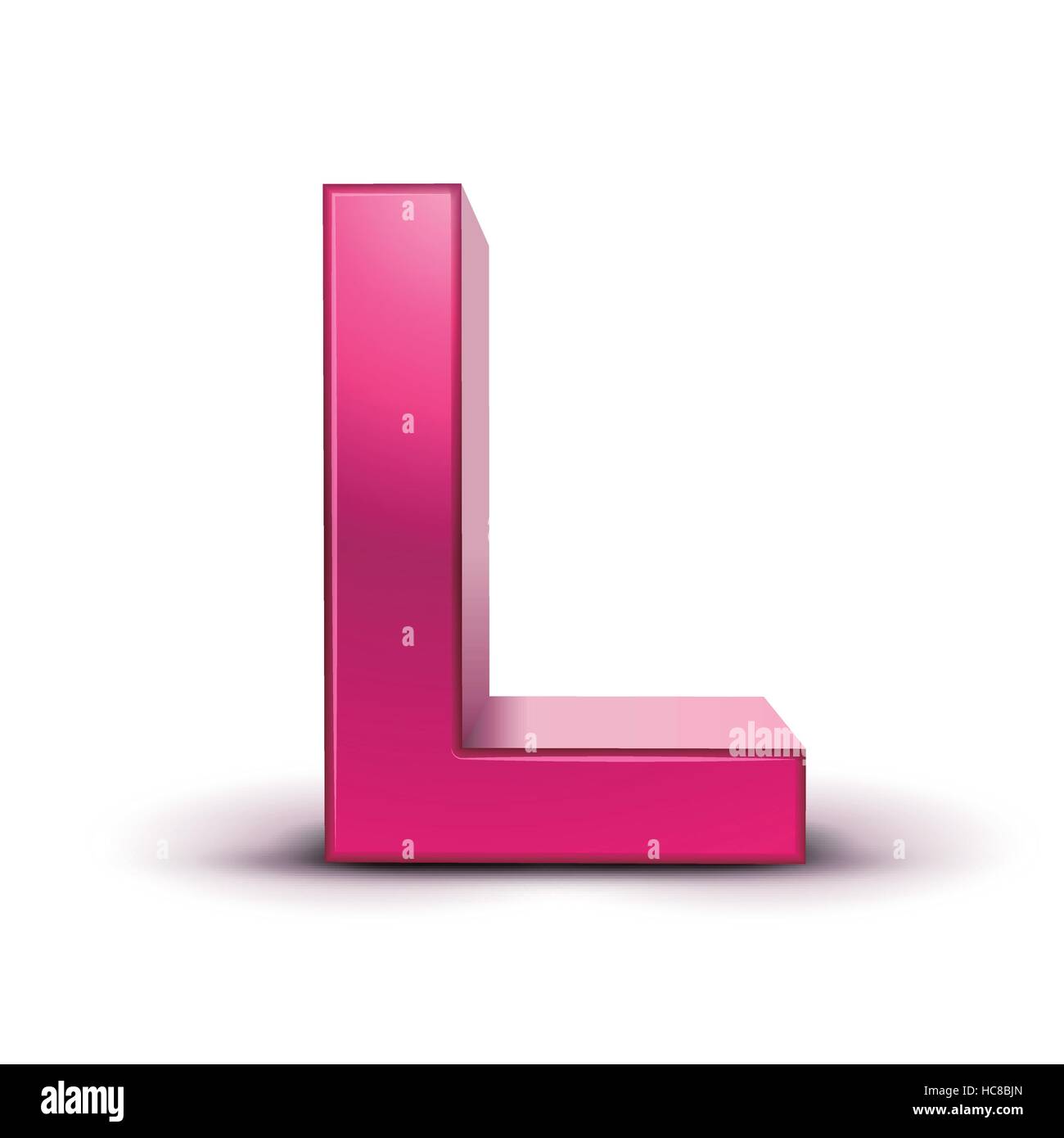 3d pink letter L isolated white background Stock Vector Image & Art - Alamy