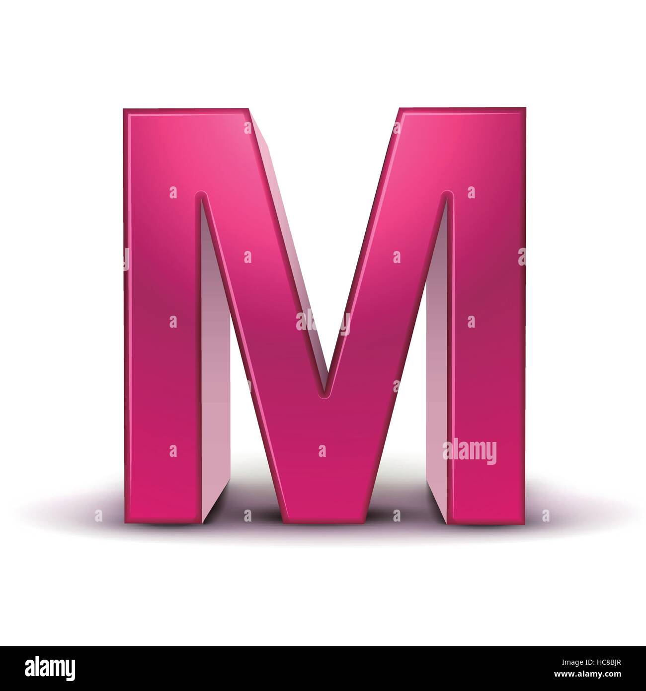 3d pink letter M isolated white background Stock Vector Image & Art - Alamy