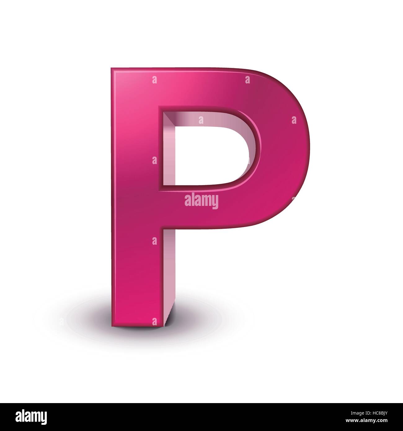 3d pink letter P isolated white background Stock Vector Image & Art - Alamy