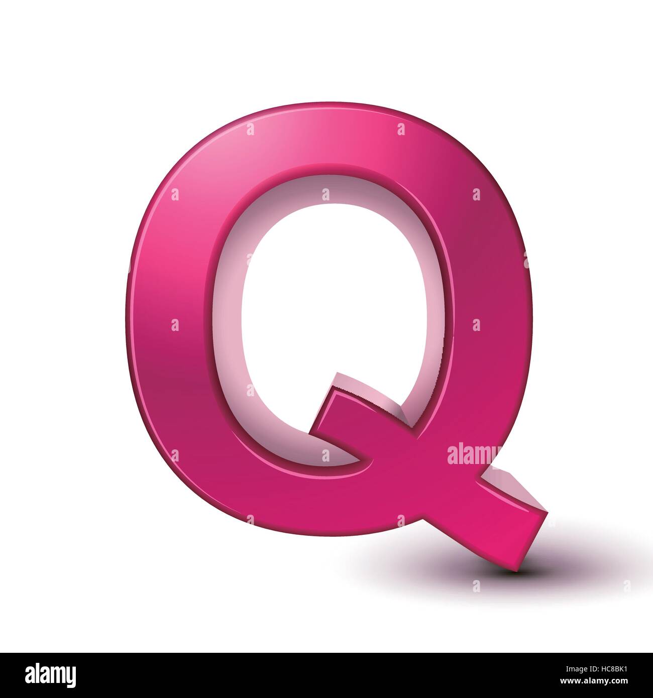 3d pink letter Q isolated white background Stock Vector Image & Art - Alamy