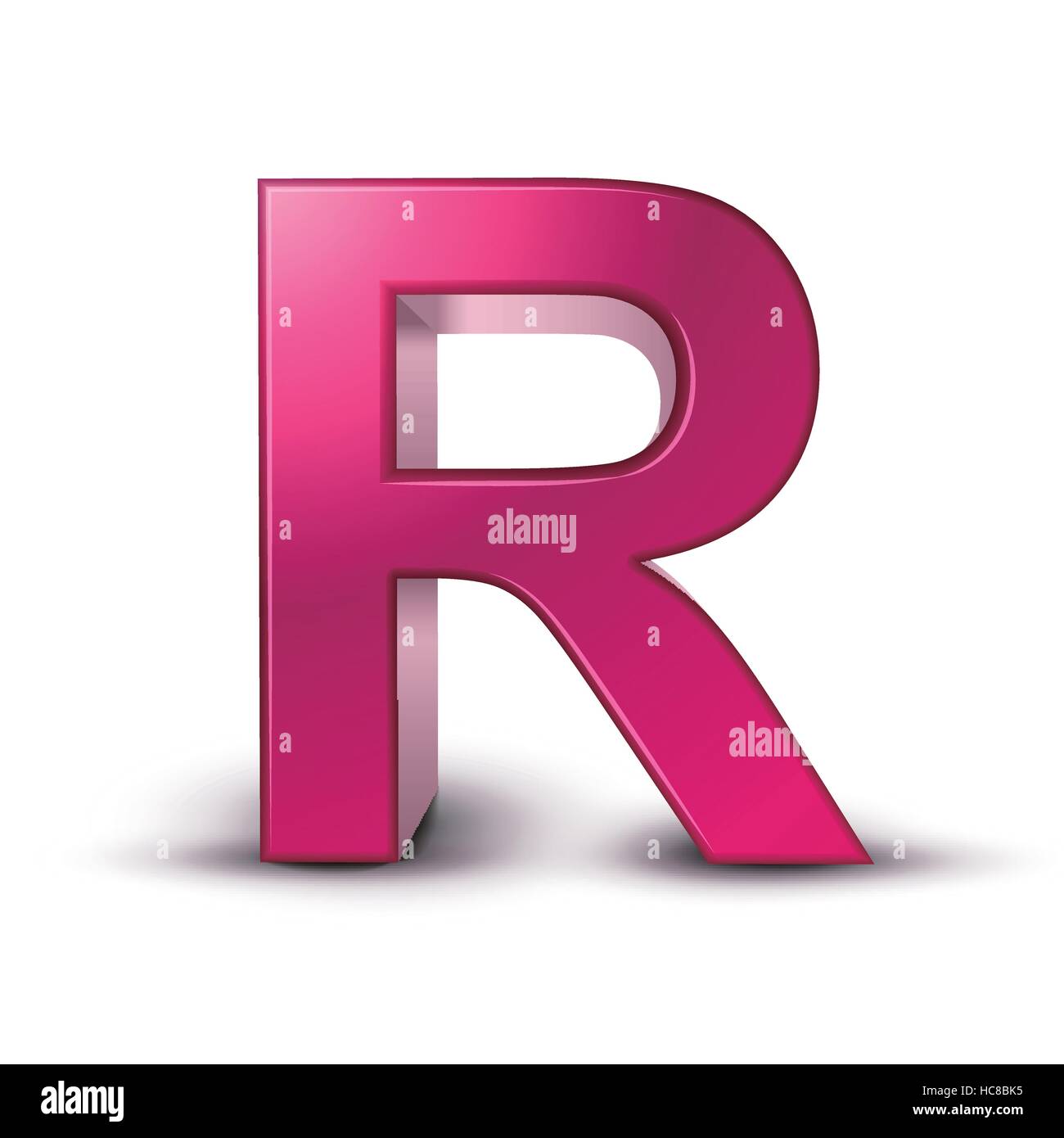 3d pink letter R isolated white background Stock Vector Image & Art - Alamy