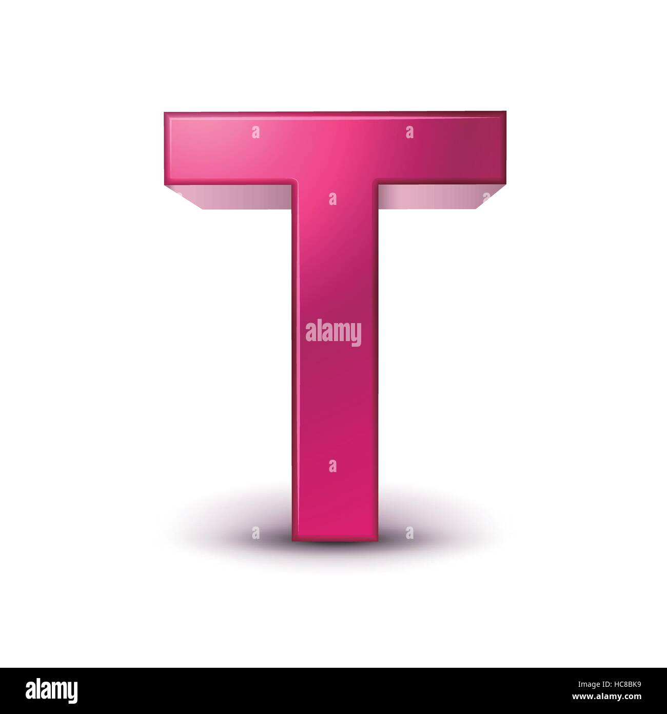3d pink letter T isolated white background Stock Vector Image & Art - Alamy