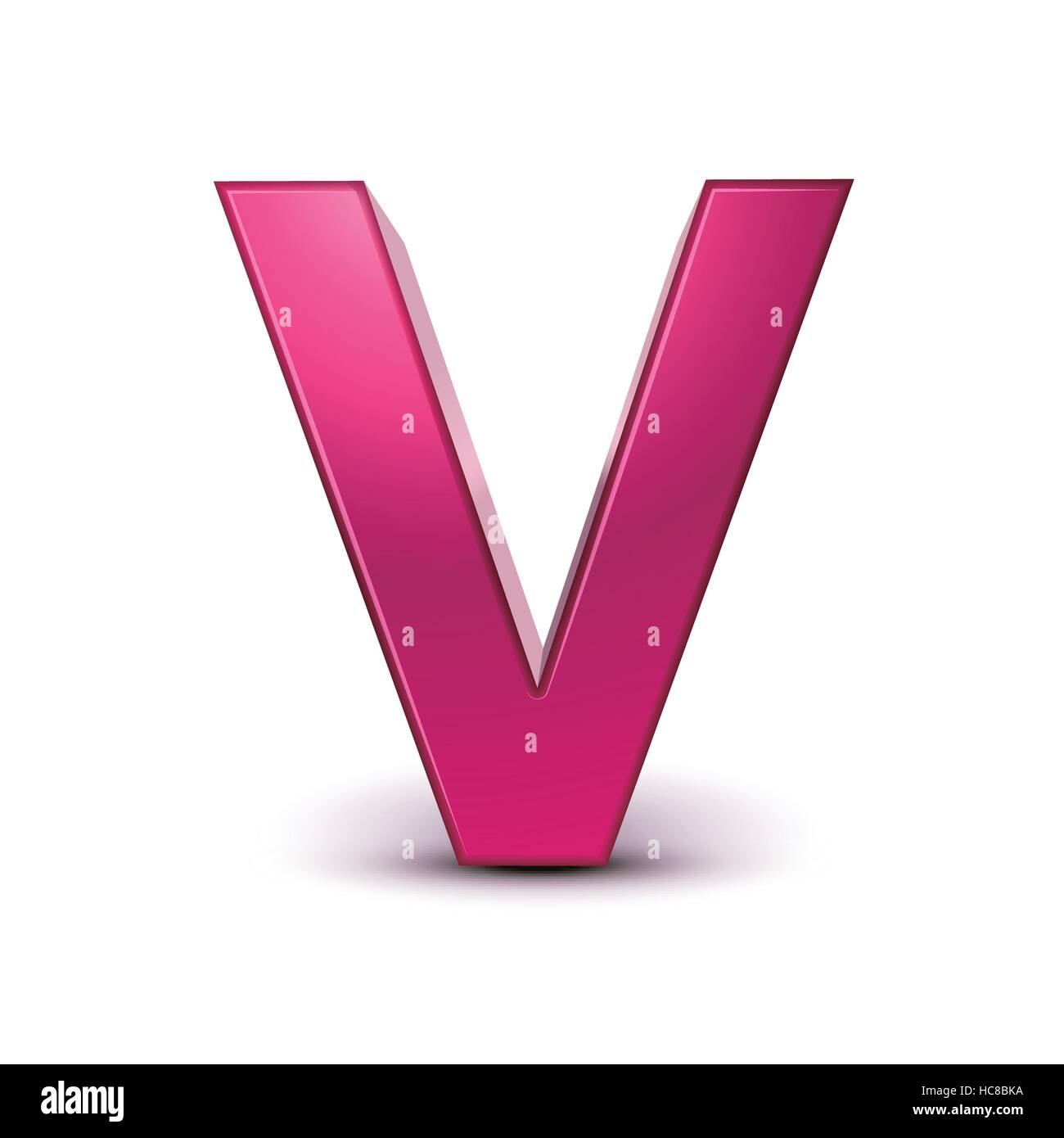 3d pink letter V isolated white background Stock Vector Image & Art - Alamy