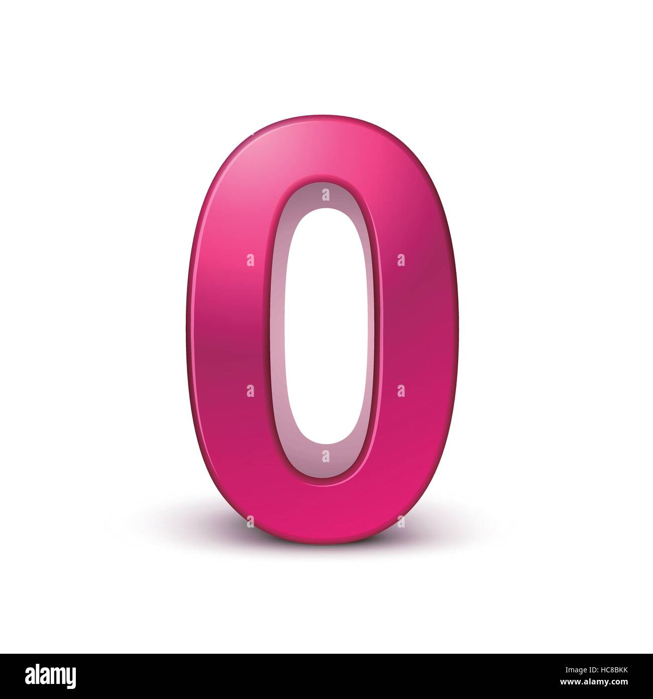 3d shiny pink number 0 on white background Stock Vector Image & Art - Alamy