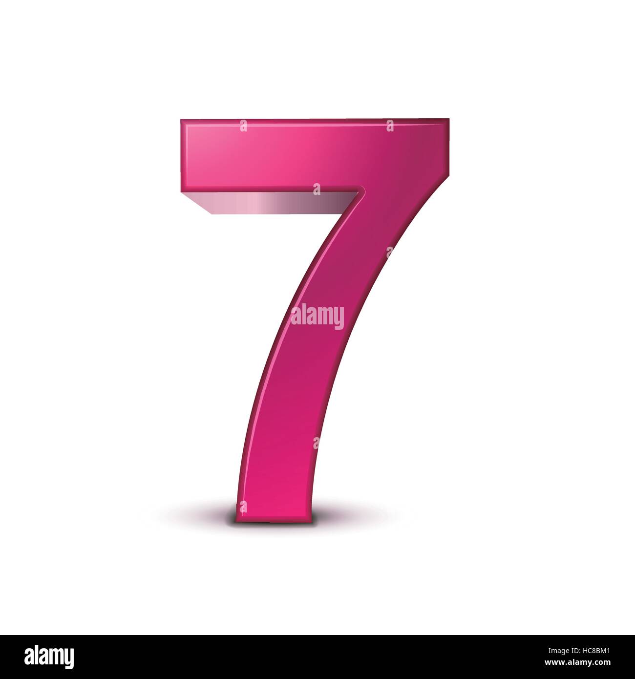 3d shiny pink number 7 on white background Stock Vector Image & Art - Alamy