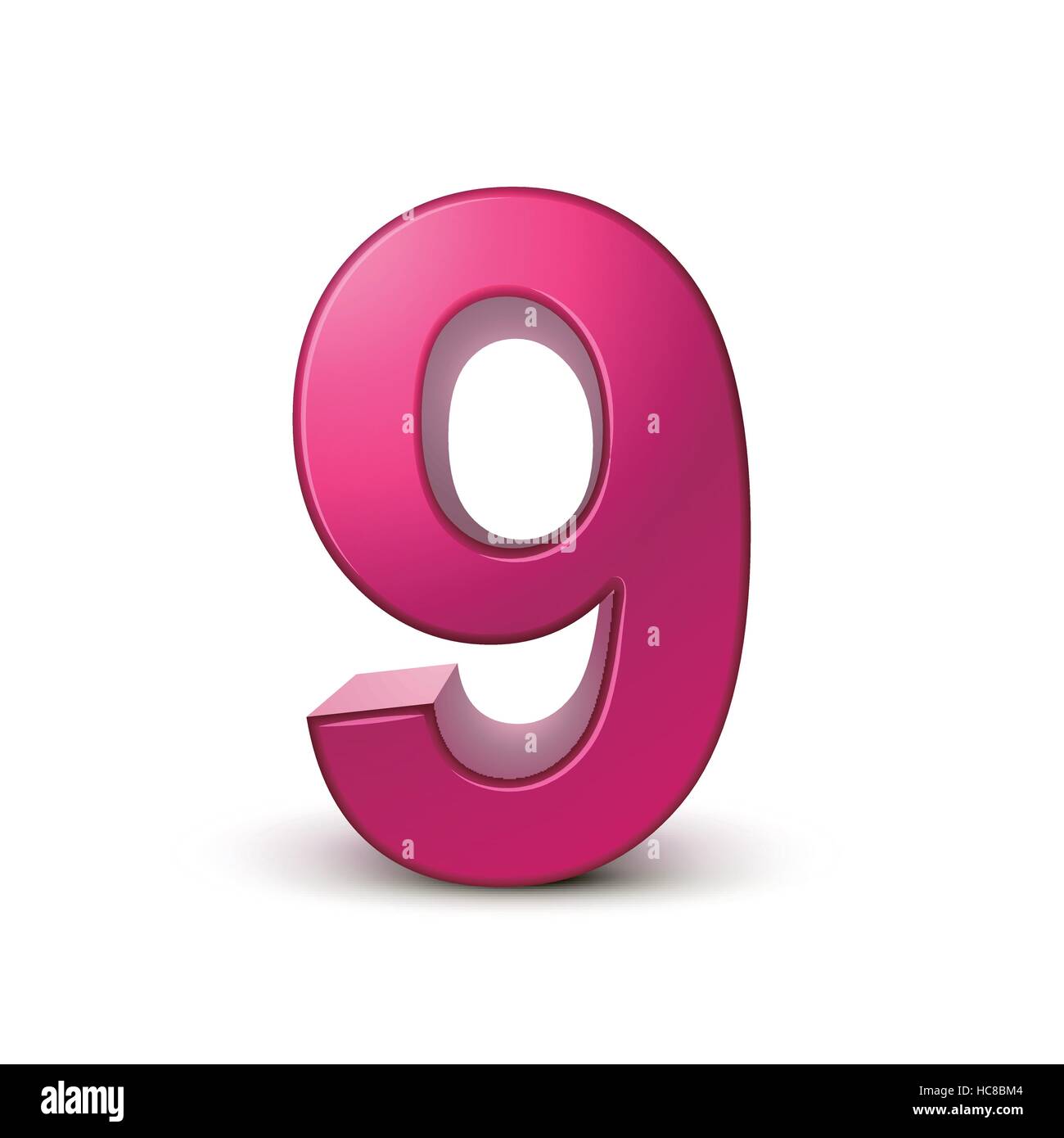 3d shiny pink number 9 on white background Stock Vector Image & Art - Alamy