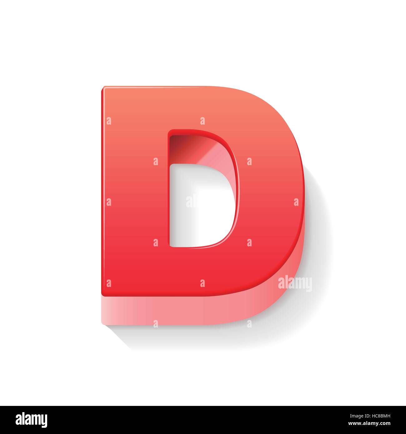 3d red letter D isolated white background Stock Vector Image & Art - Alamy