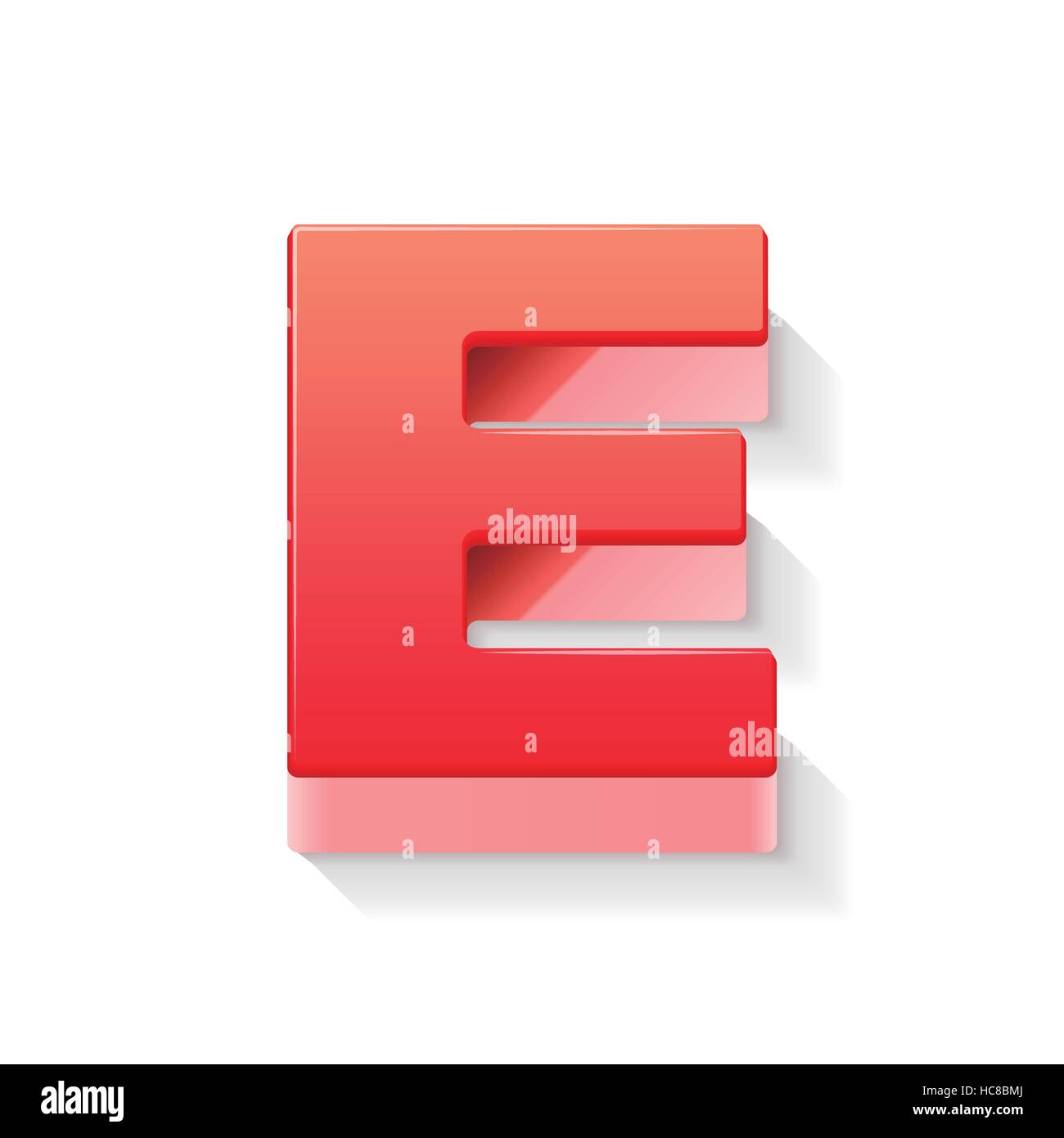 3d red letter E isolated white background Stock Vector Image & Art - Alamy