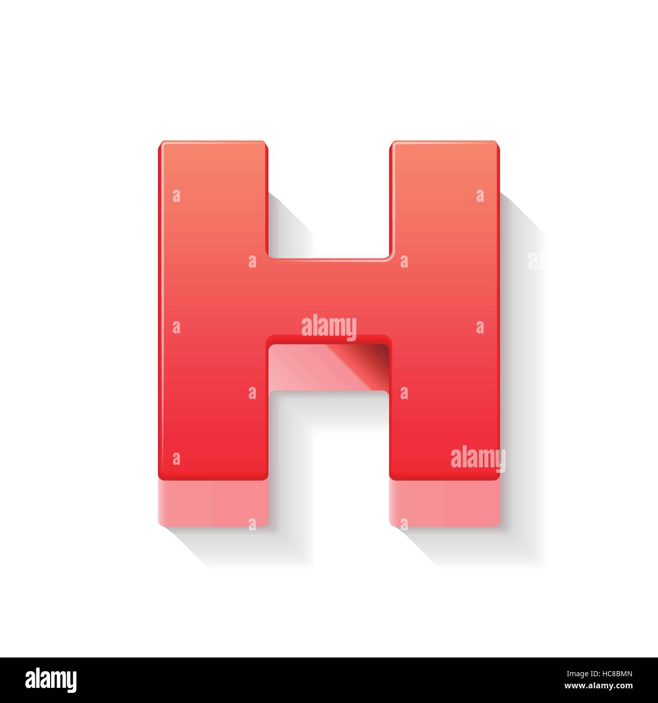 3d red letter H isolated white background Stock Vector Image & Art - Alamy