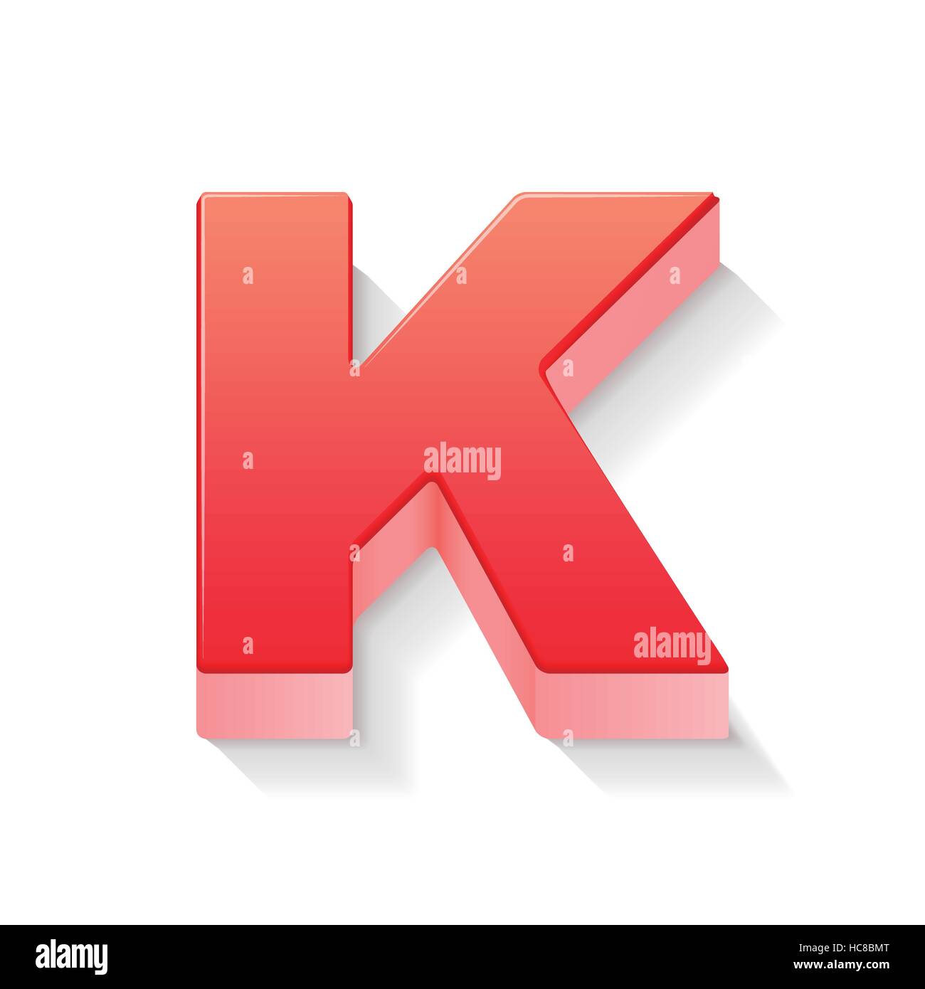 3d red letter K isolated white background Stock Vector Image & Art - Alamy