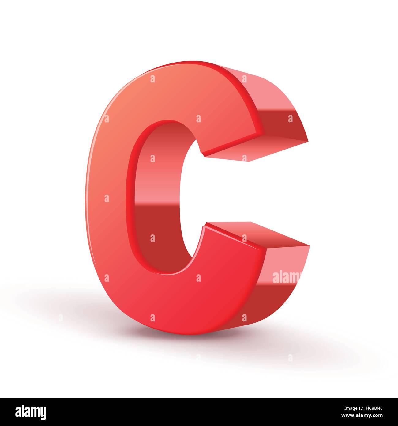 3d red letter C isolated white background Stock Vector Image & Art - Alamy