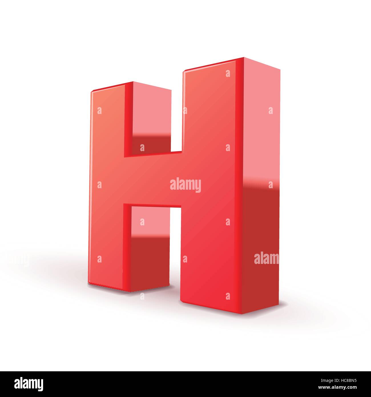 3d red letter H isolated white background Stock Vector Image & Art - Alamy