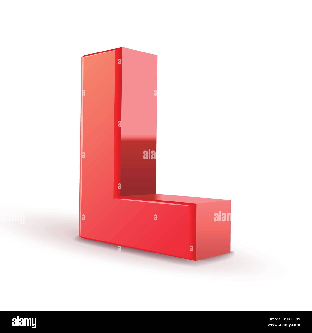 3d red letter L isolated white background Stock Vector Image & Art - Alamy