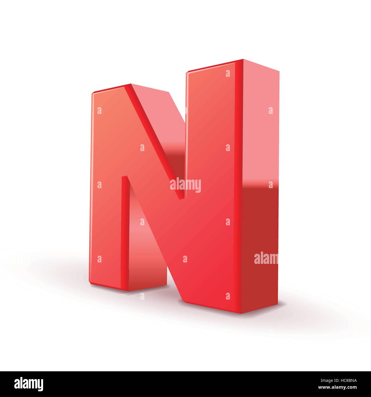 3d red letter N isolated white background Stock Vector Image & Art - Alamy