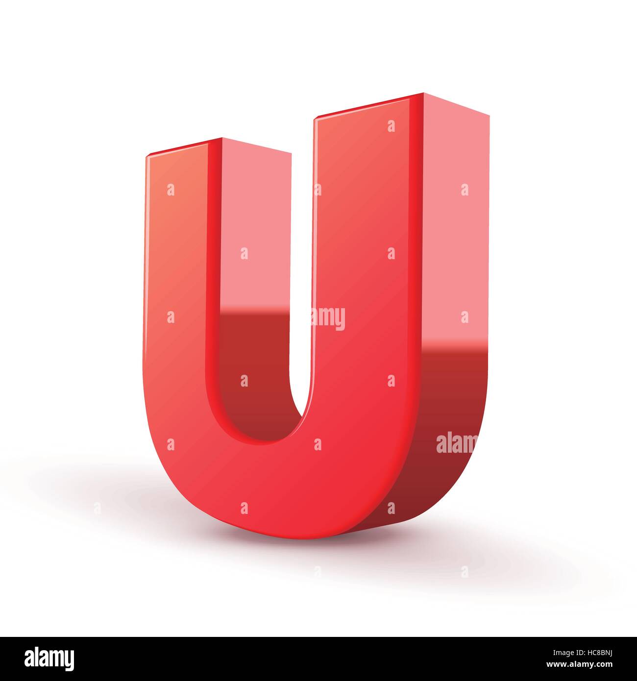 3d red letter U isolated white background Stock Vector Image & Art - Alamy