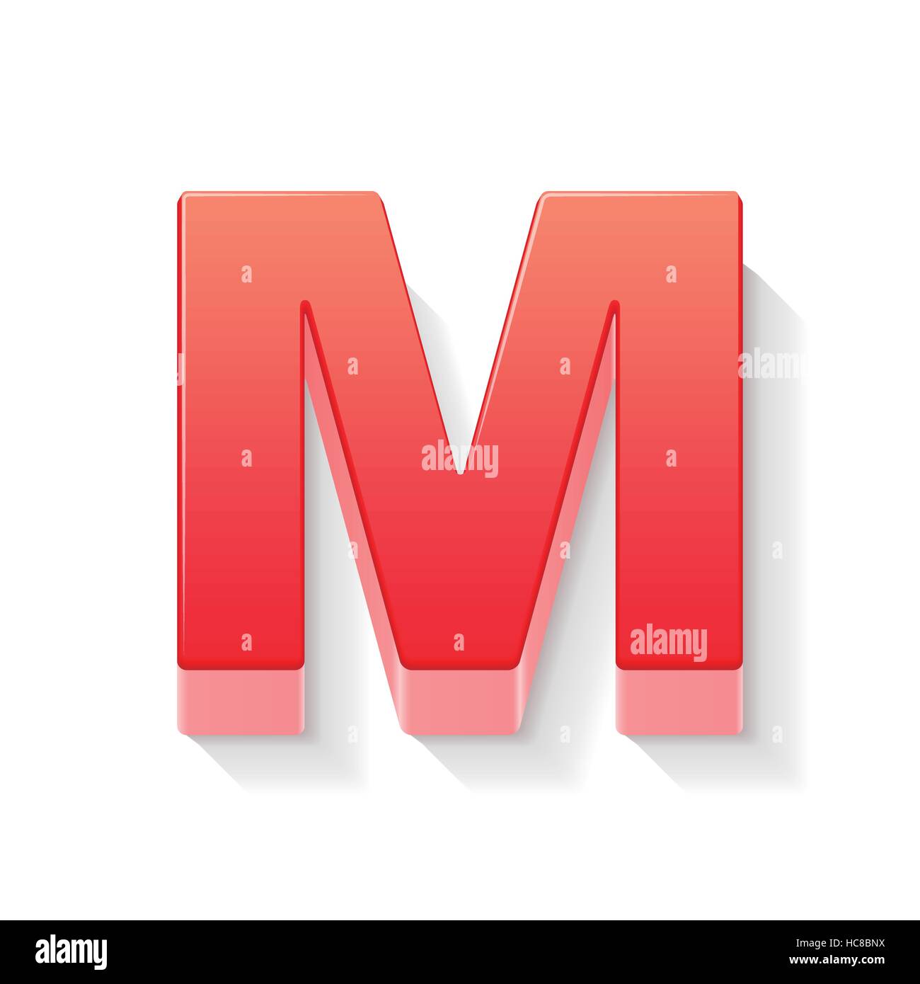 3d red letter M isolated white background Stock Vector Image & Art - Alamy