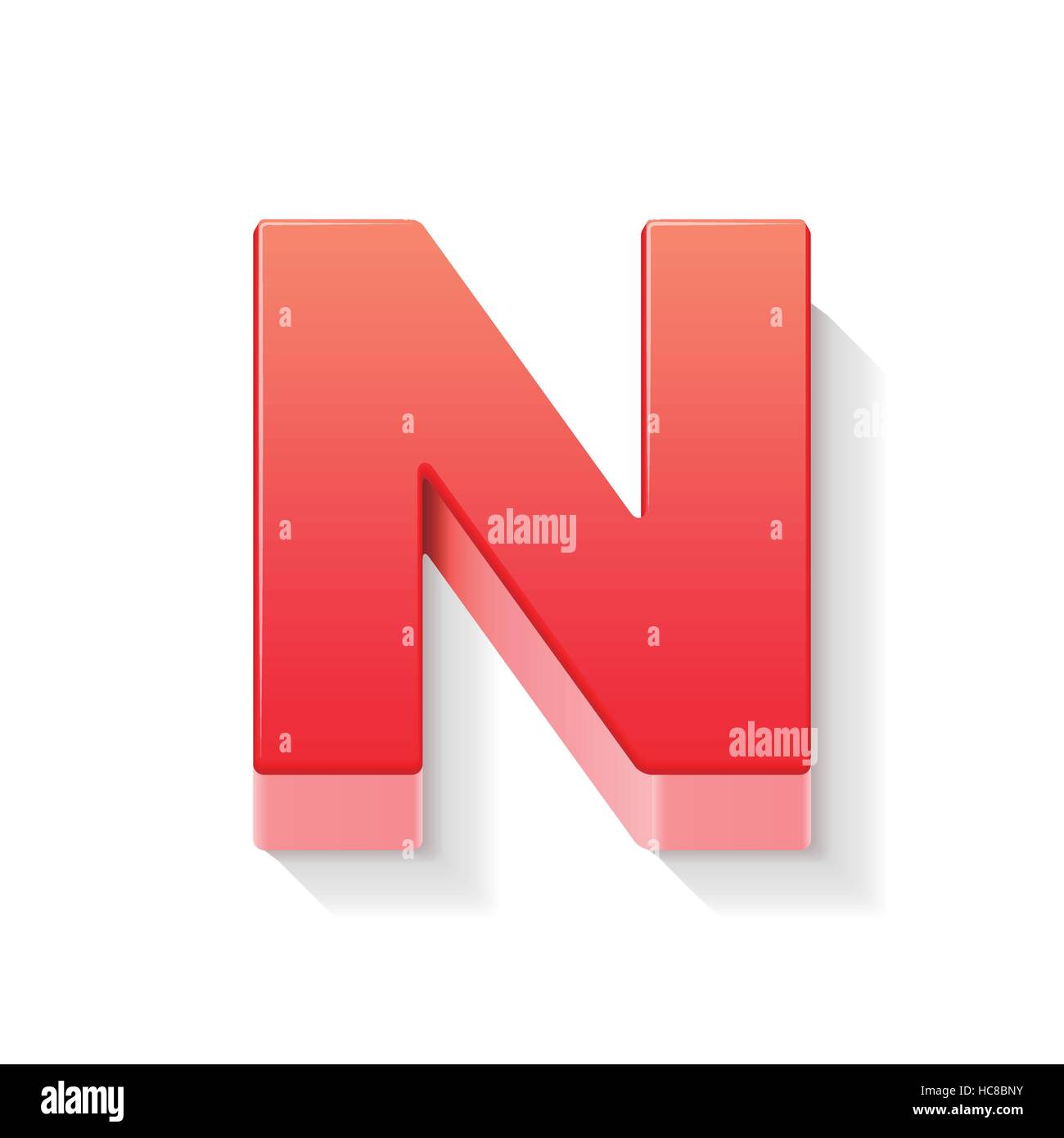 3d red letter N isolated white background Stock Vector Image & Art - Alamy