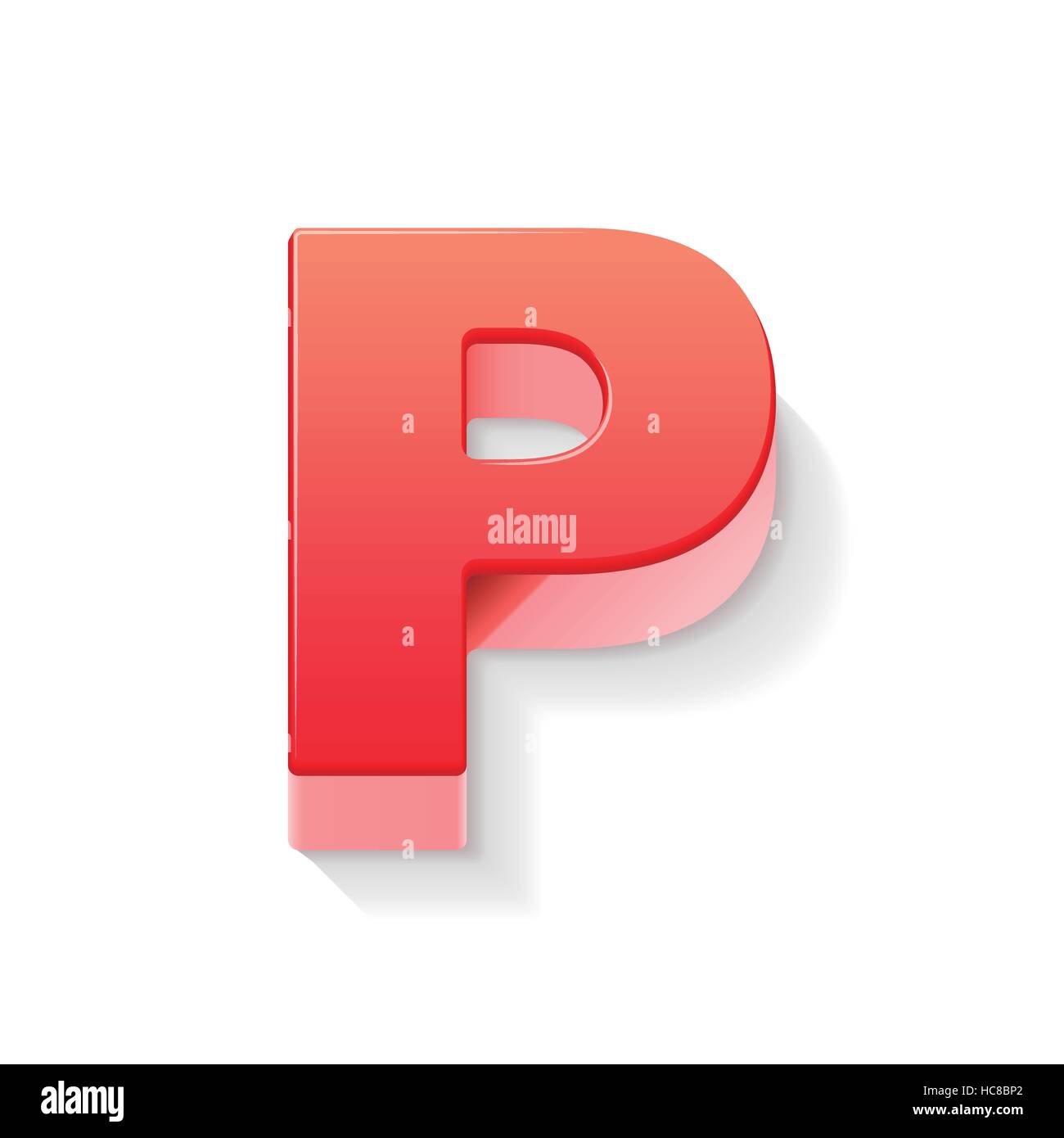 3d red letter P isolated white background Stock Vector Image & Art - Alamy