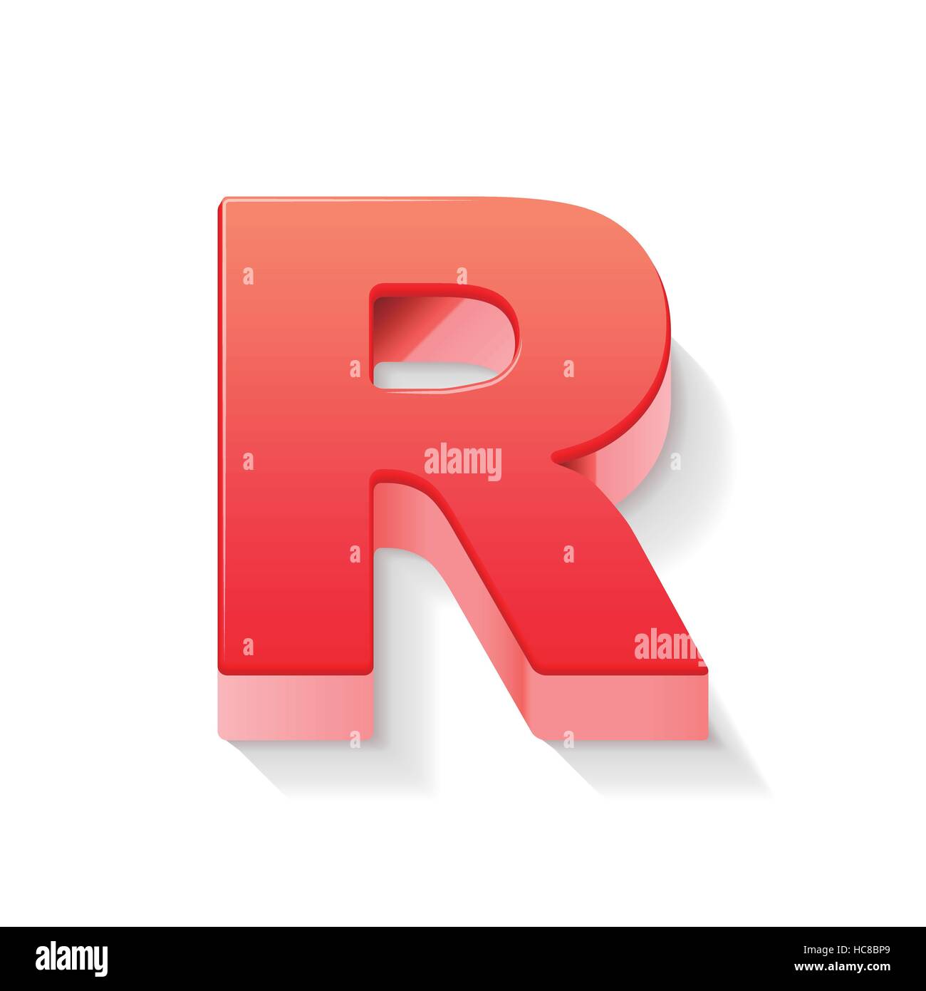 3d red letter R isolated white background Stock Vector Image & Art - Alamy