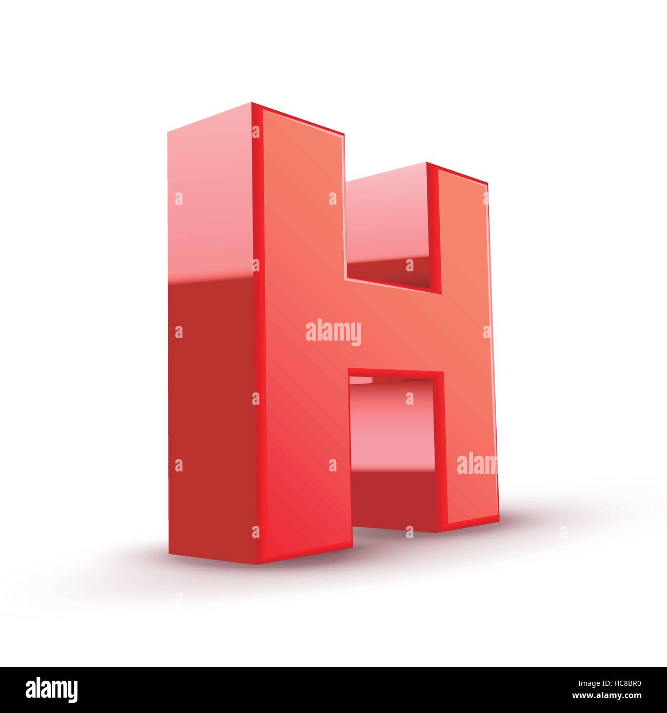 3d red letter H isolated white background Stock Vector Image & Art - Alamy