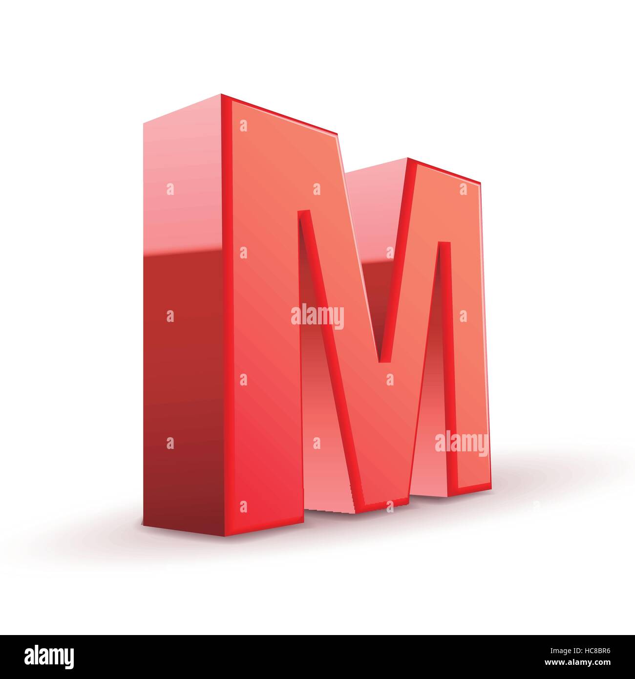 3d red letter M isolated white background Stock Vector Image & Art - Alamy