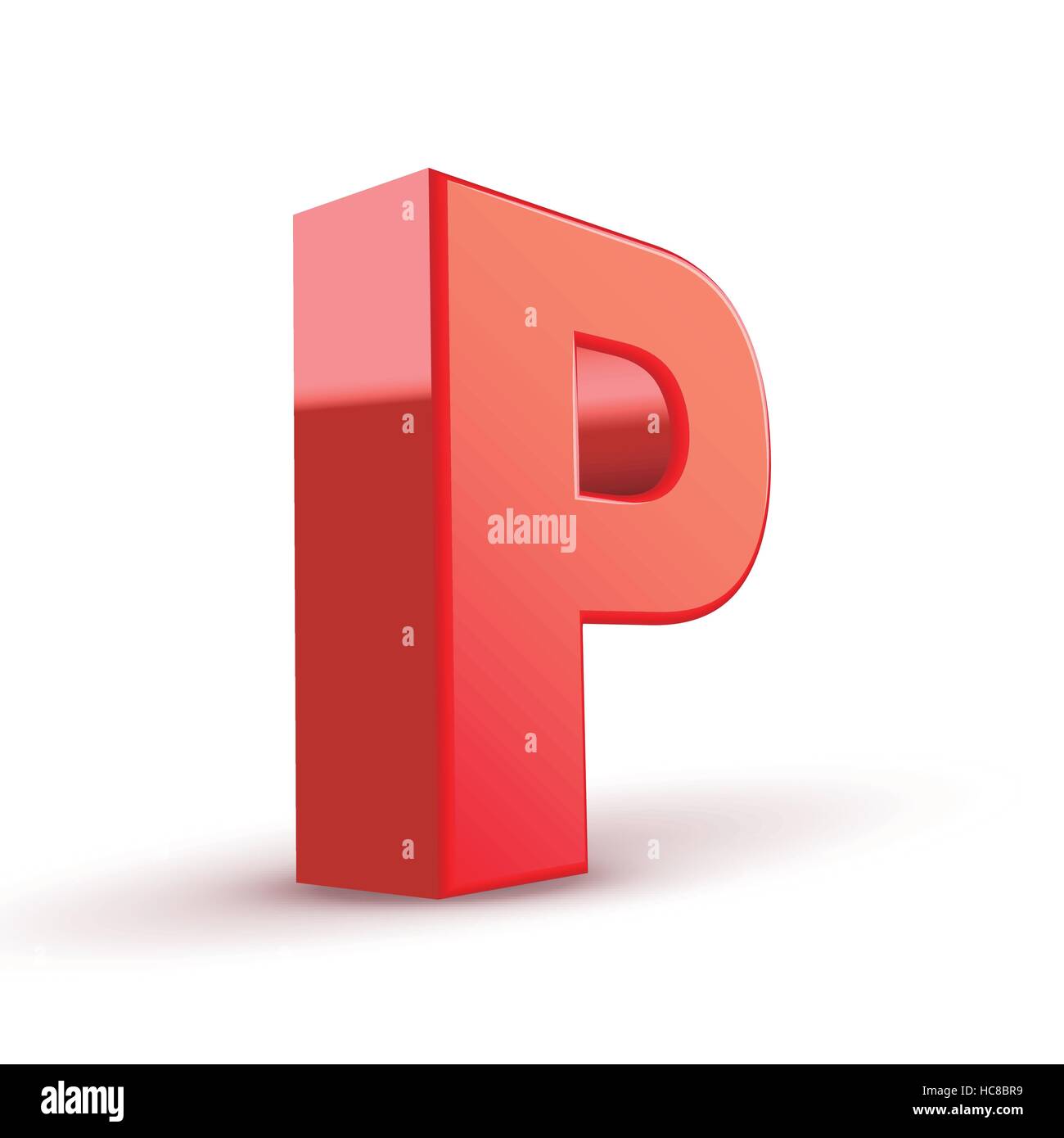 3d red letter P isolated white background Stock Vector Image & Art - Alamy
