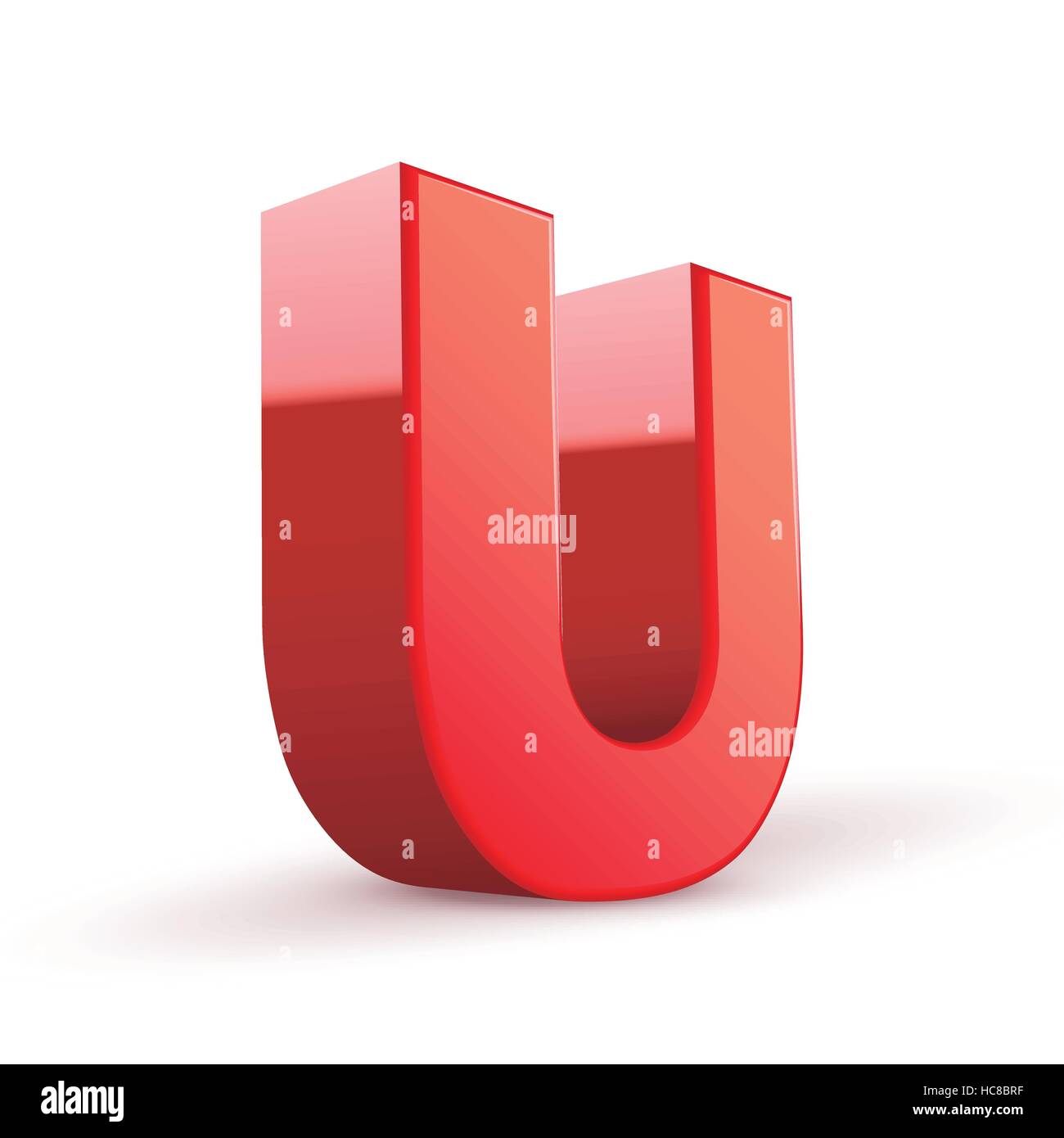 3d red letter U isolated white background Stock Vector Image & Art - Alamy