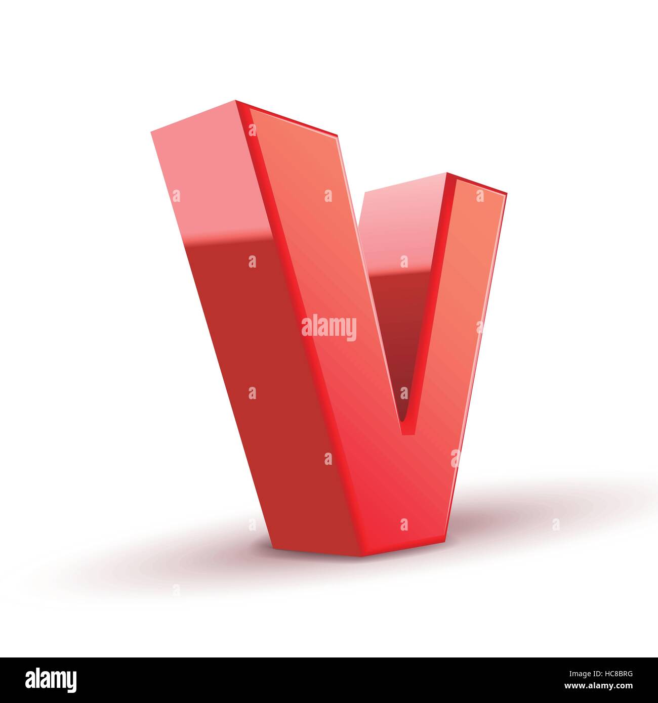 3d red letter V isolated white background Stock Vector Image & Art - Alamy
