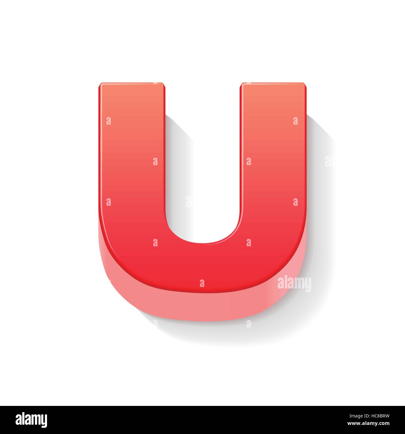 3d red letter U isolated white background Stock Vector Image & Art - Alamy