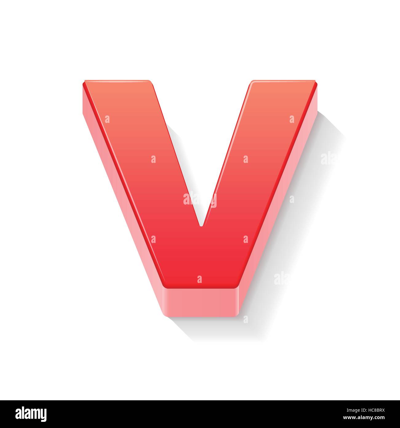 3d red letter V isolated white background Stock Vector Image & Art - Alamy