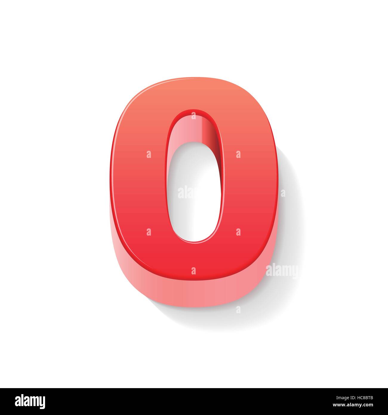 3d shiny red number 0 on white background Stock Vector Image & Art - Alamy