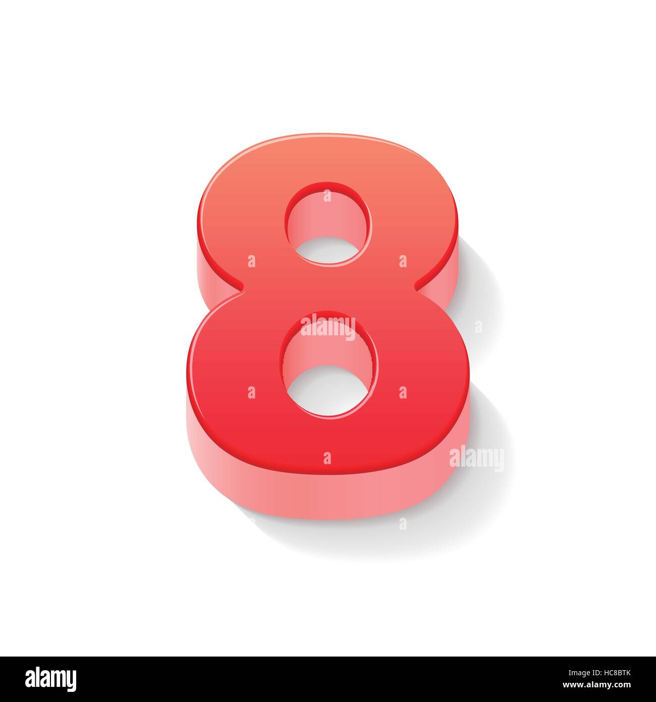 3d shiny red number 8 on white background Stock Vector Image & Art - Alamy