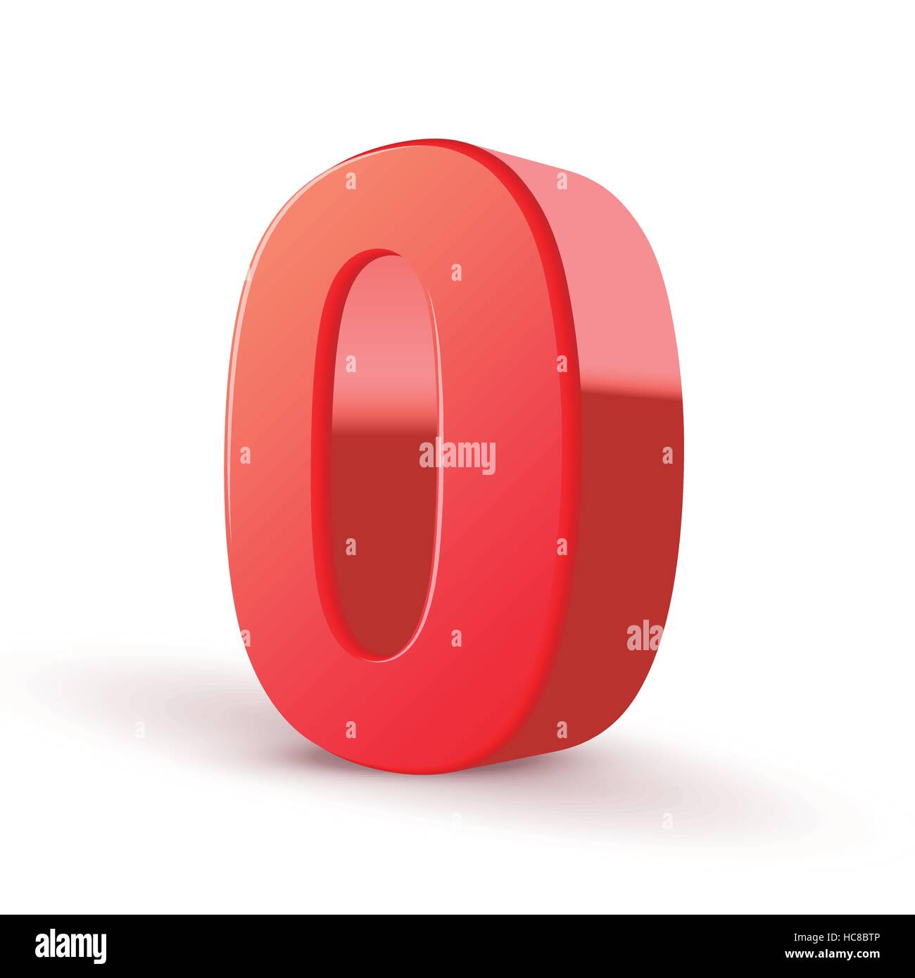 3d shiny red number 0 on white background Stock Vector Image & Art - Alamy