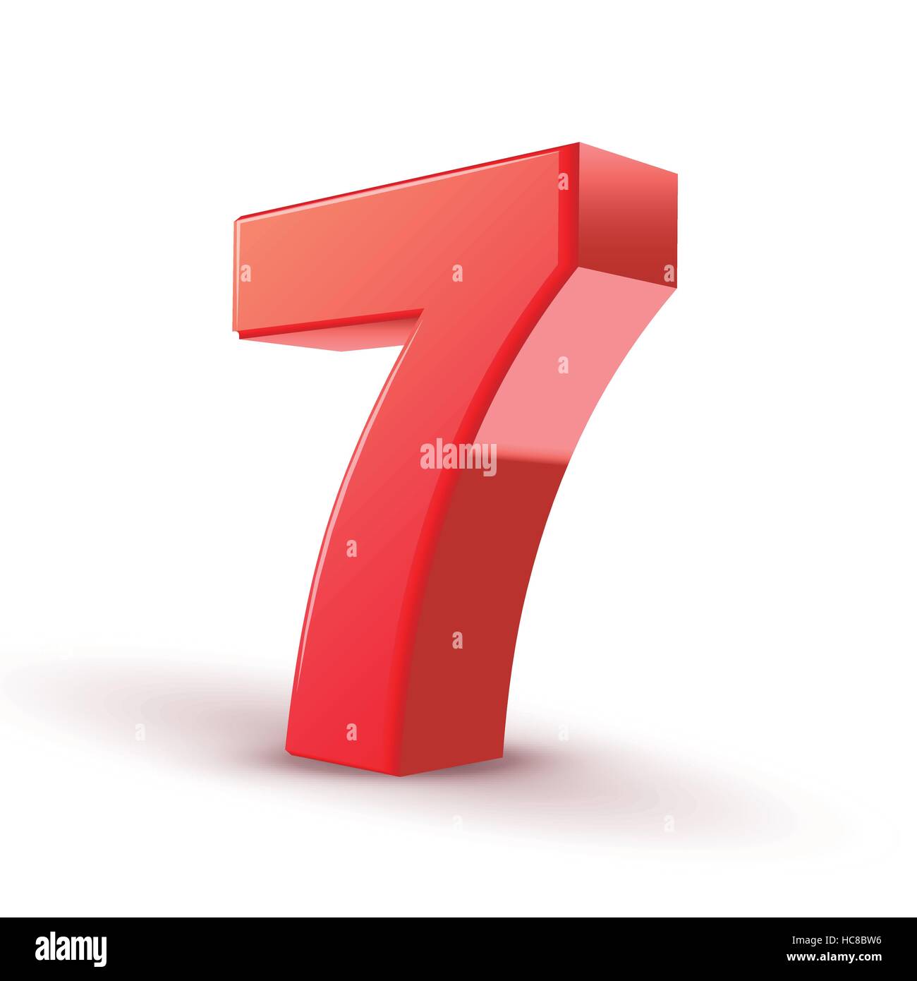 3d shiny red number 7 on white background Stock Vector Image & Art - Alamy