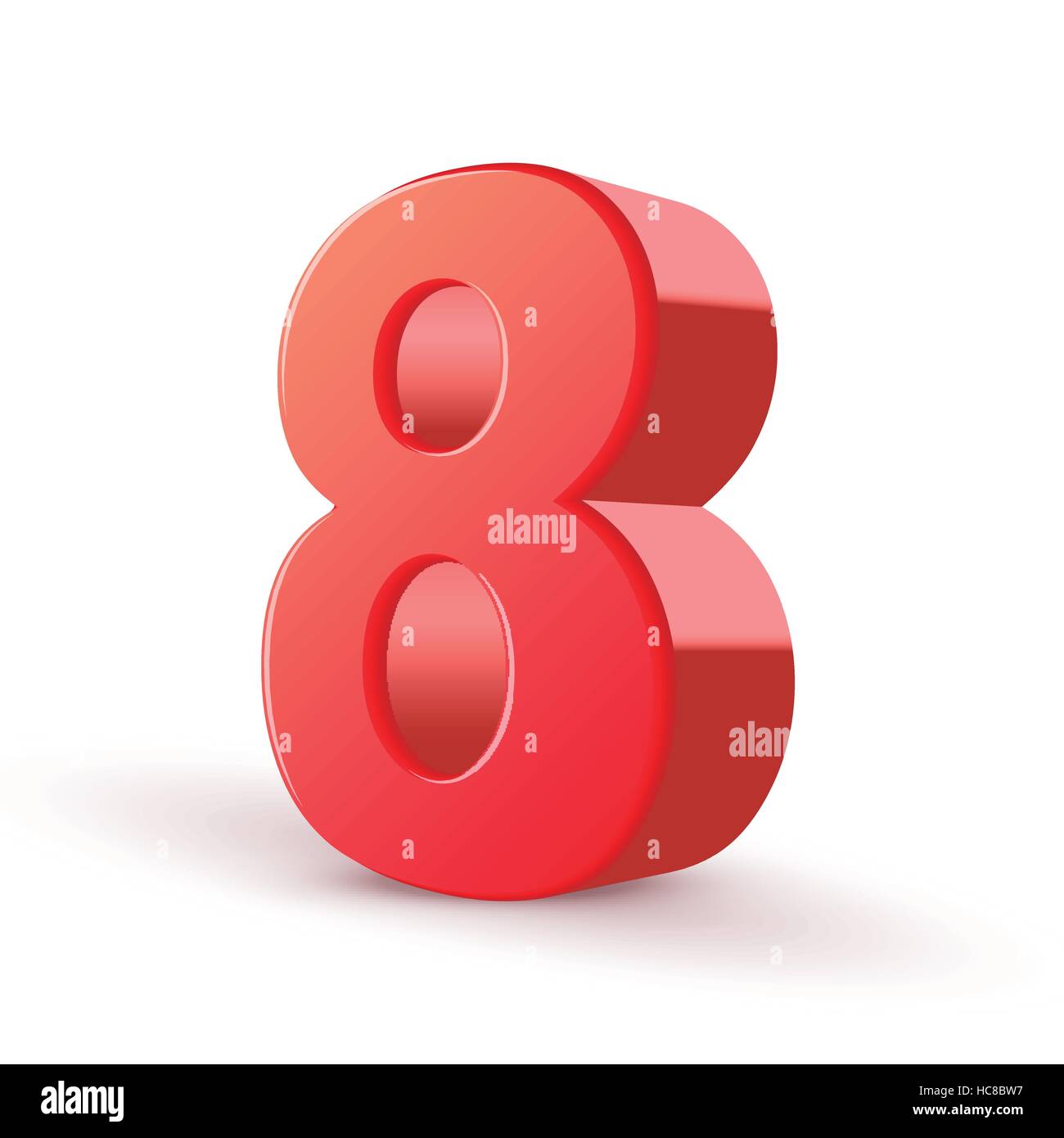 3d shiny red number 8 on white background Stock Vector Image & Art - Alamy