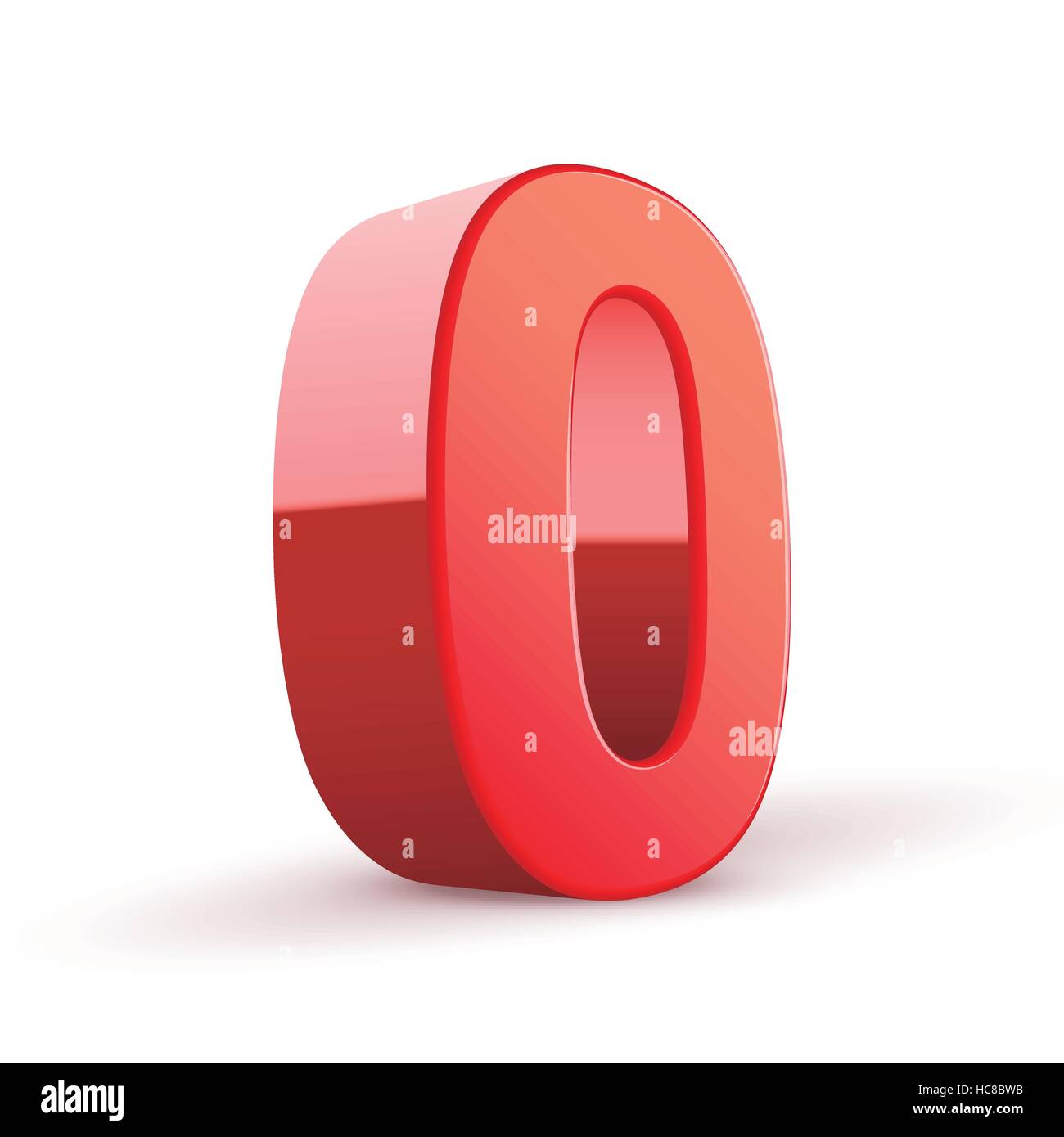 3d shiny red number 0 on white background Stock Vector Image & Art - Alamy