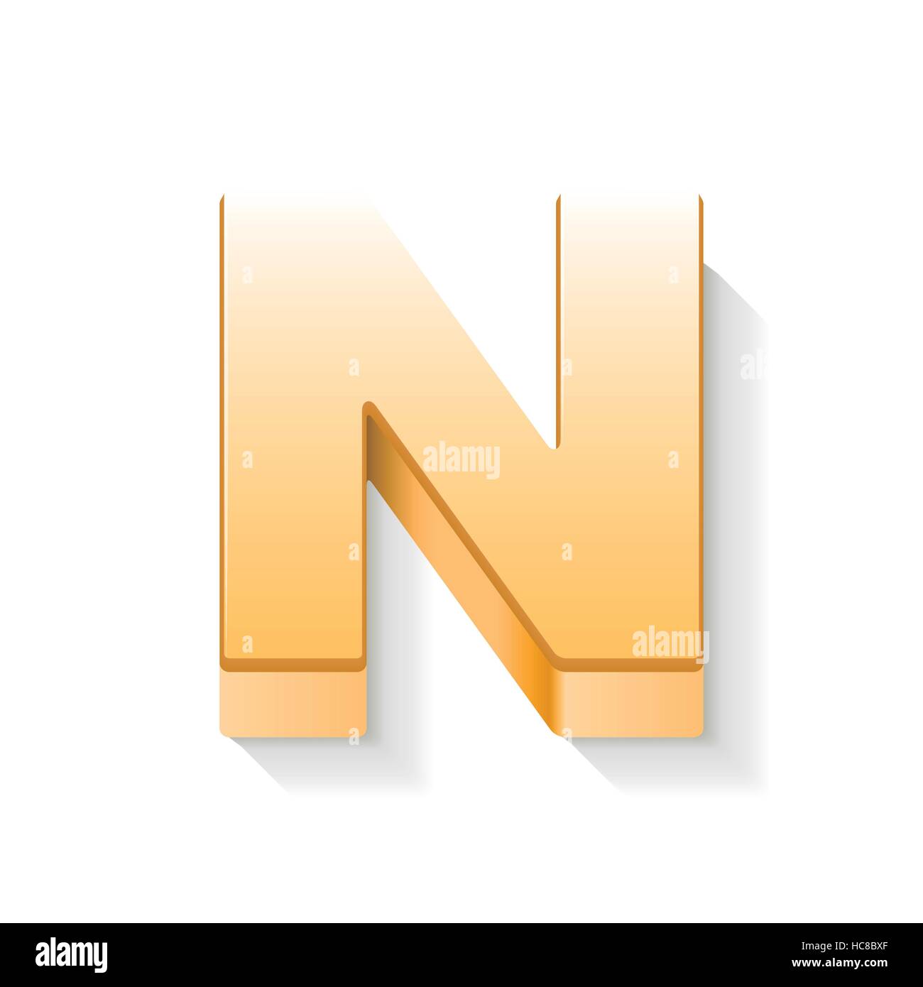 3d golden letter N isolated white background Stock Vector Image & Art ...