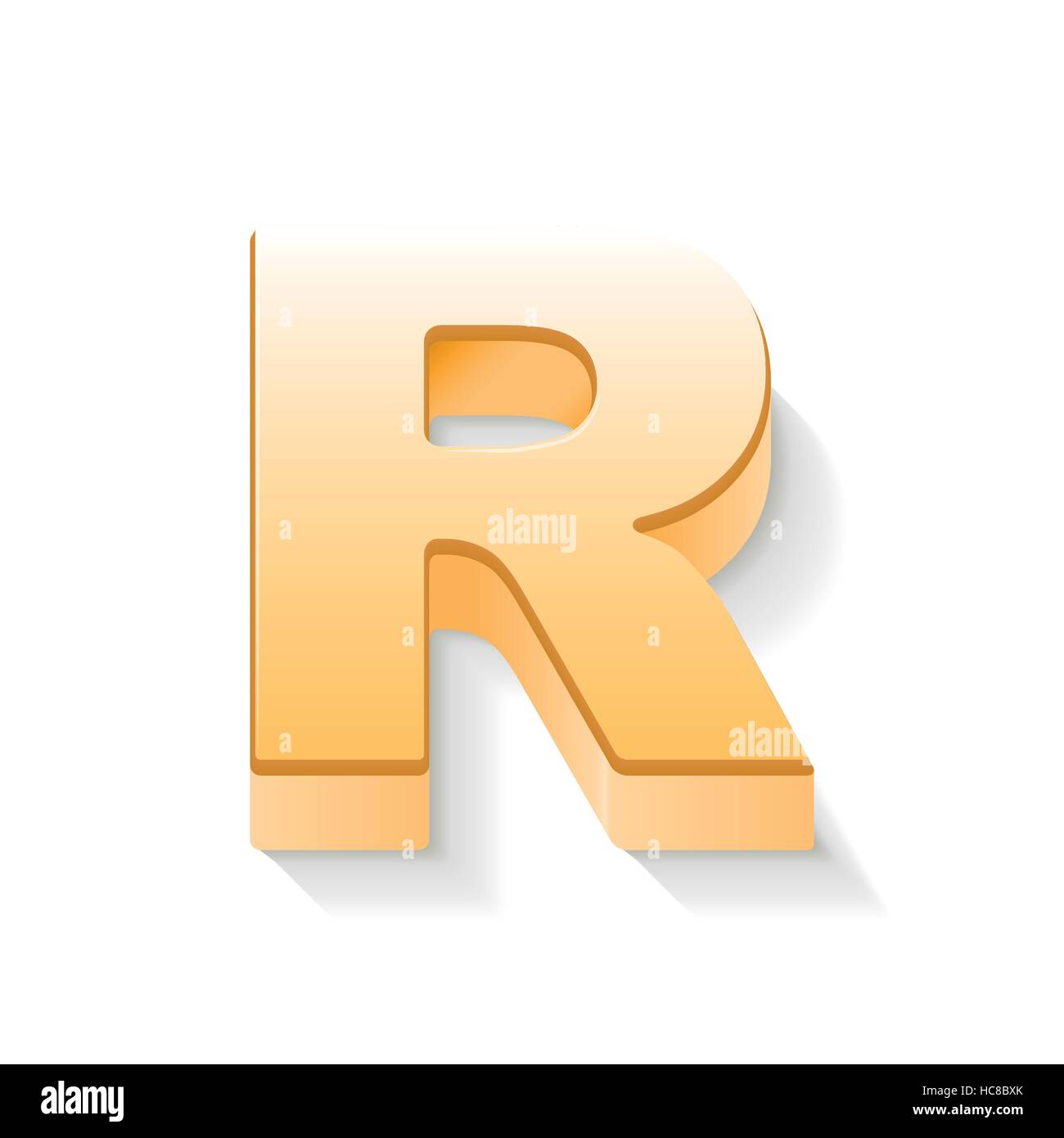 3d golden letter R isolated white background Stock Vector Image & Art ...