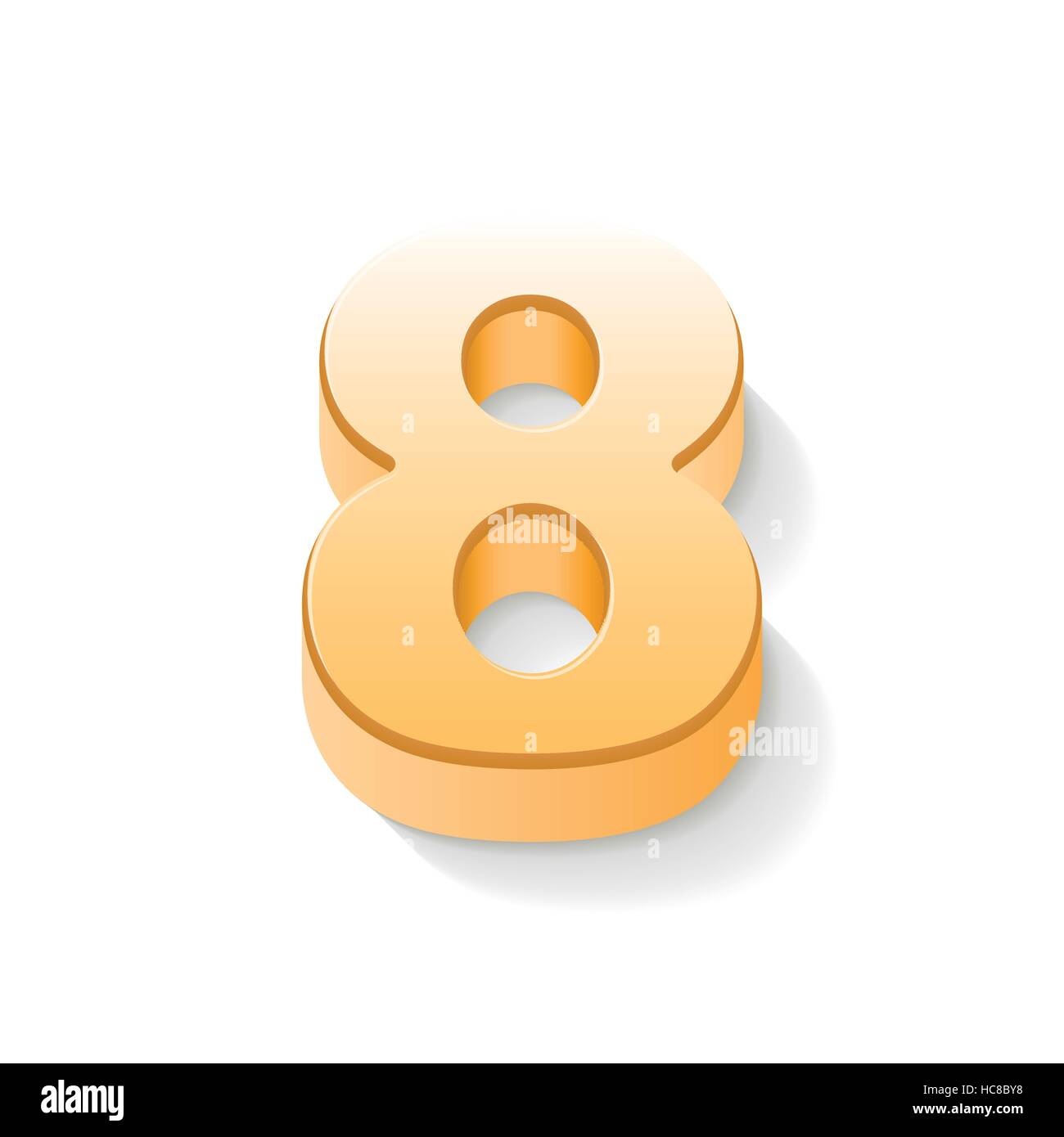 3d shiny golden number 8 on white background Stock Vector Image & Art ...