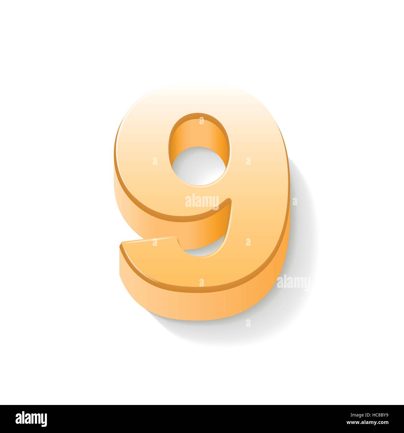Golden number nine on Stock Vector Images - Alamy