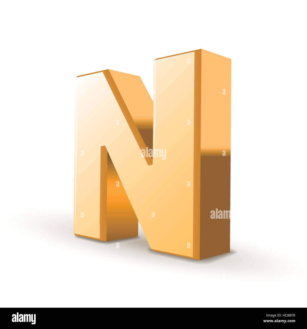 3d golden letter N isolated white background Stock Vector Image & Art ...